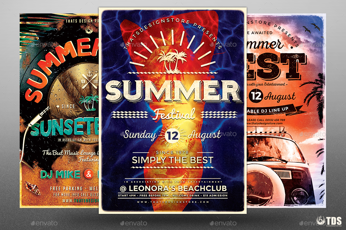 Summer Fest Flyer Bundle by lou606 | GraphicRiver