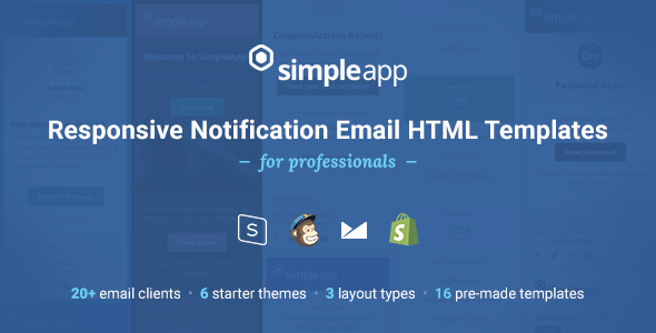 SimpleApp - Responsive Notification Email HTML Templates by webtunes