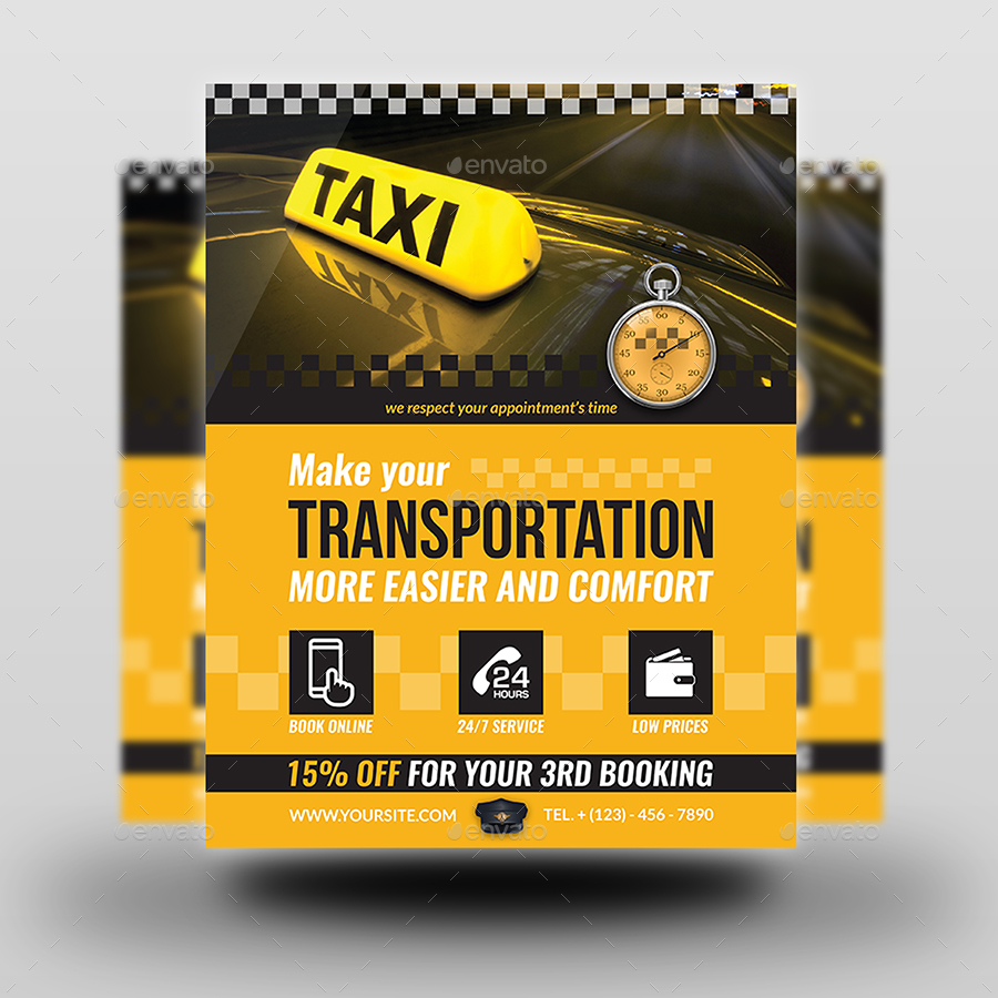 Taxi Service Flyer Template by OWPictures | GraphicRiver