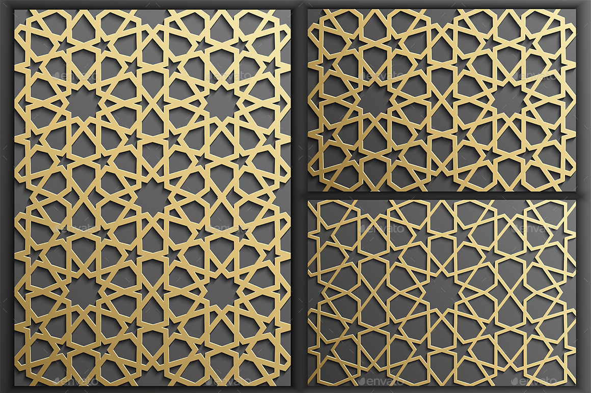 Islamic Arabic Gold Pattern Template Customdesigned