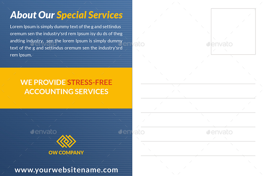 Tax and Accounting Postcard Template by OWPictures | GraphicRiver