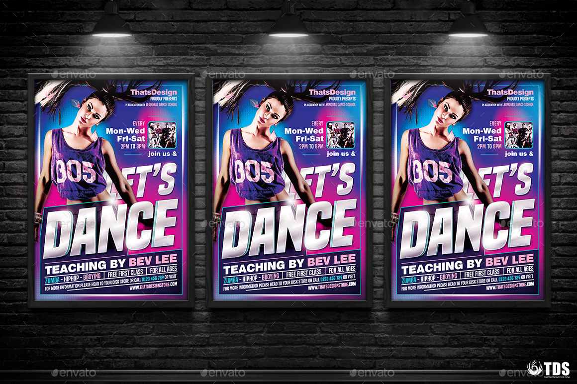 Dance Classes Flyer Template by lou606 | GraphicRiver