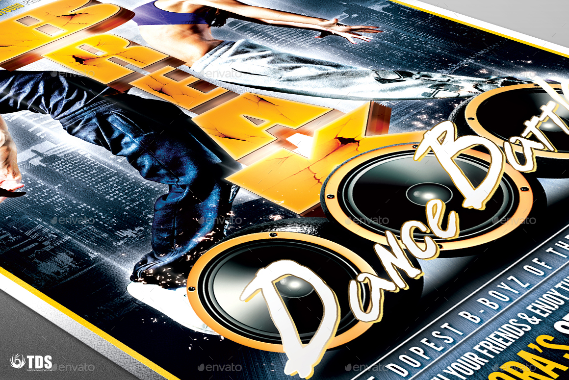 Break Dance Battle Flyer Template V1 by lou606 | GraphicRiver