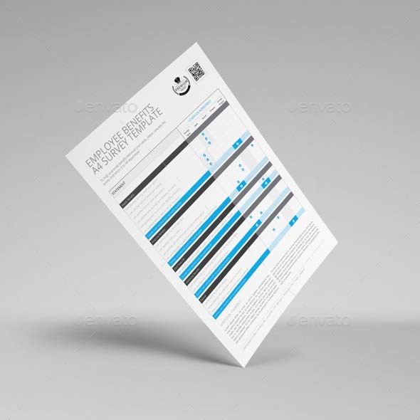 Employee Benefits Survey A4 Template by Keboto | GraphicRiver