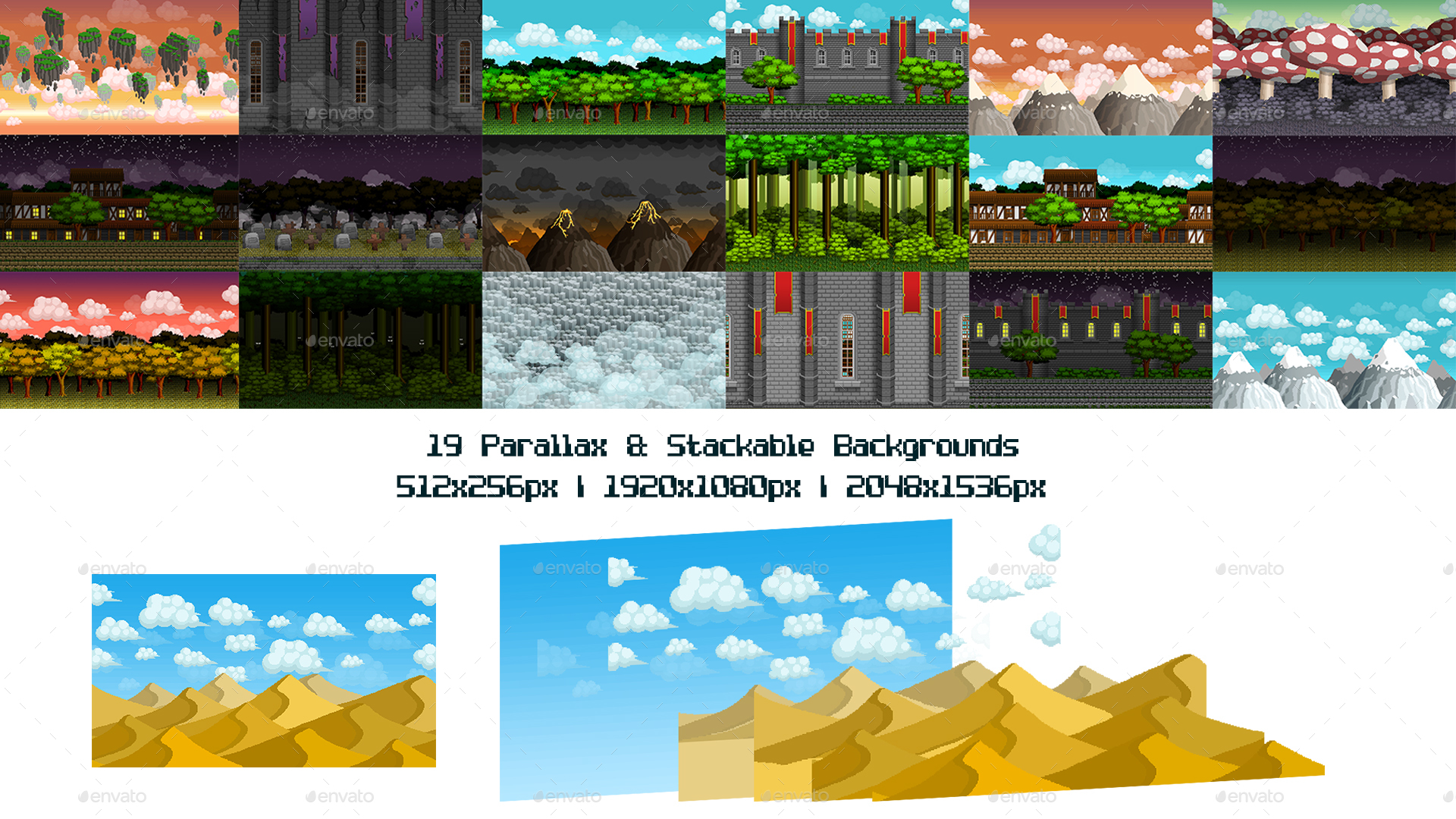 Pixel Art 2D Platformer Video Game Kit Assets by Space_Gecko | GraphicRiver