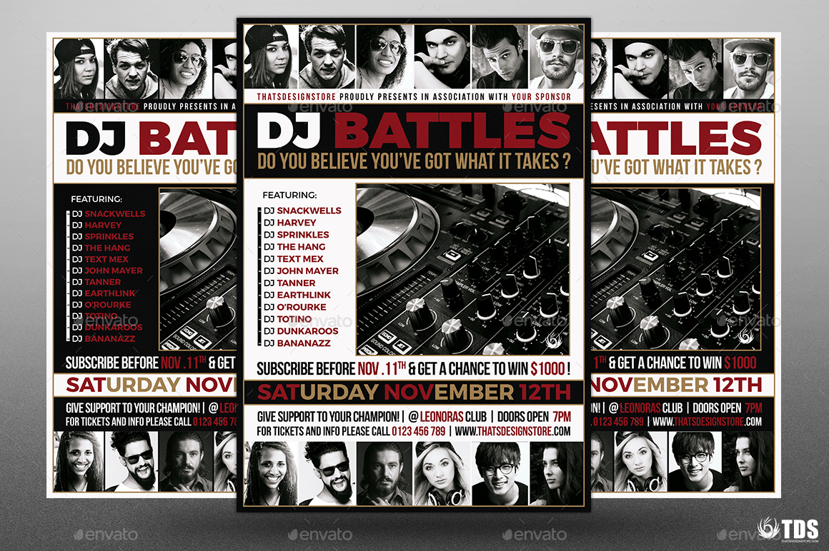 DJ Battle Flyer Template V4 by lou606 | GraphicRiver