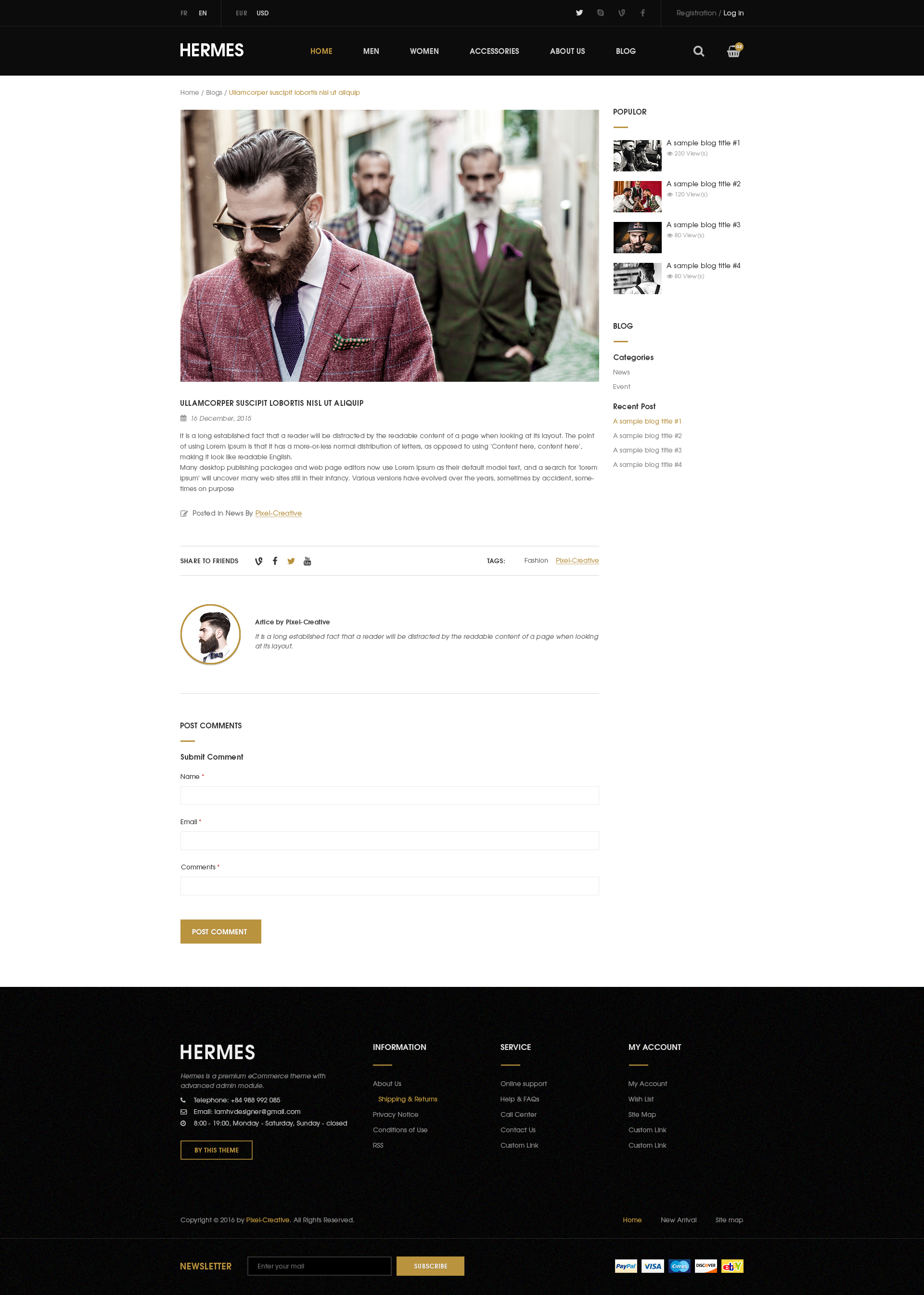 Hermes - Multi-Purpose Premium Responsive WordPress Theme - WordPress