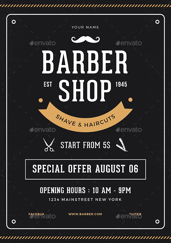 Barber Shop Flyer by vynetta | GraphicRiver