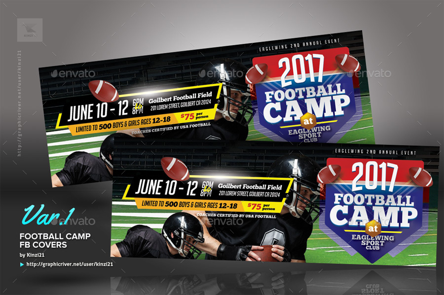 Football Camp Flyer Templates by kinzi21 | GraphicRiver