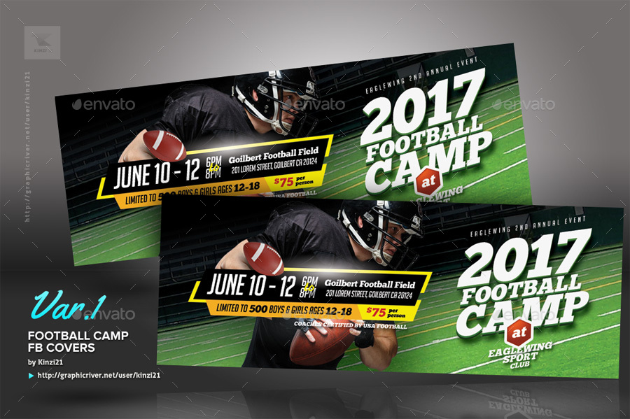 Football Camp Flyer Templates by kinzi21 | GraphicRiver