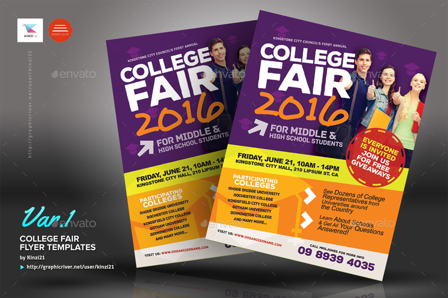 College Fair Flyer Templates by kinzi21 | GraphicRiver
