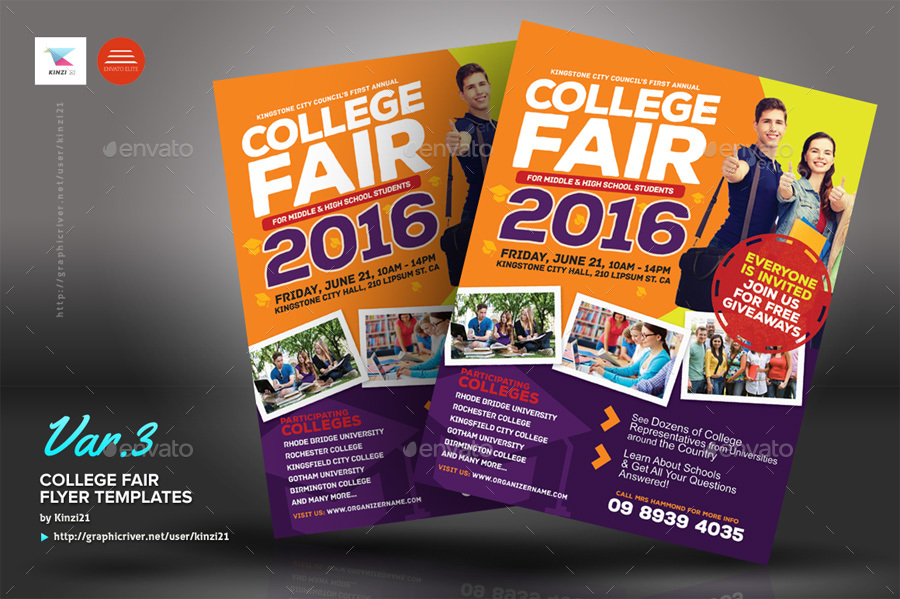 College Fair Flyer Templates by kinzi21 | GraphicRiver