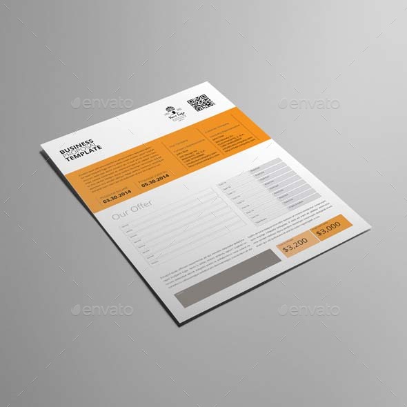 Business Proposal Template Single Page A4 by Keboto | GraphicRiver