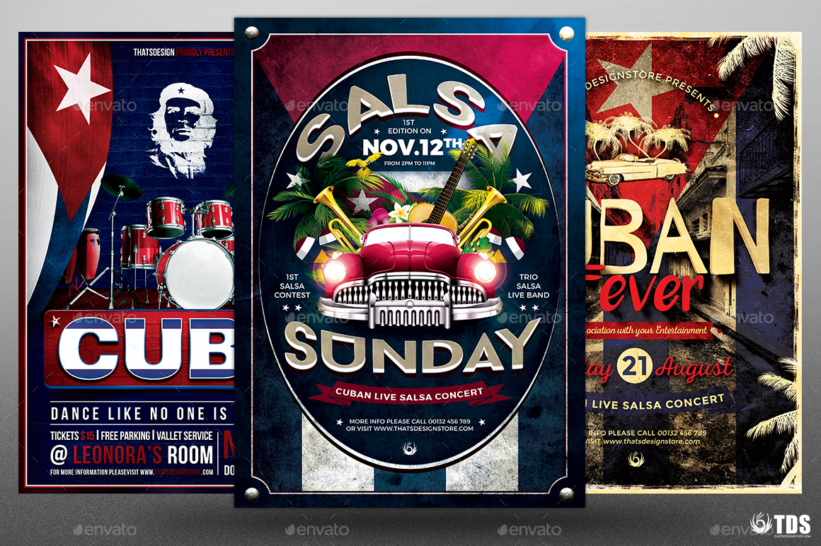 Cuban Flyer Bundle V2 by lou606 | GraphicRiver
