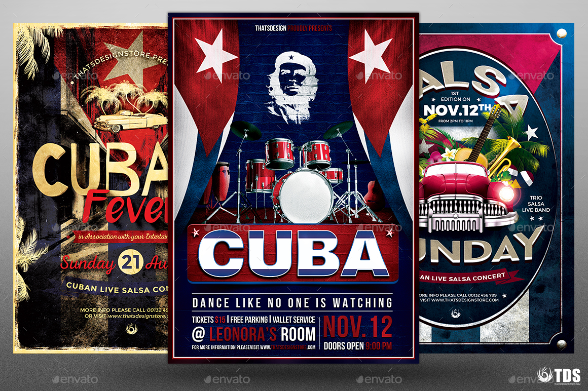 Cuban Flyer Bundle V2 by lou606 | GraphicRiver