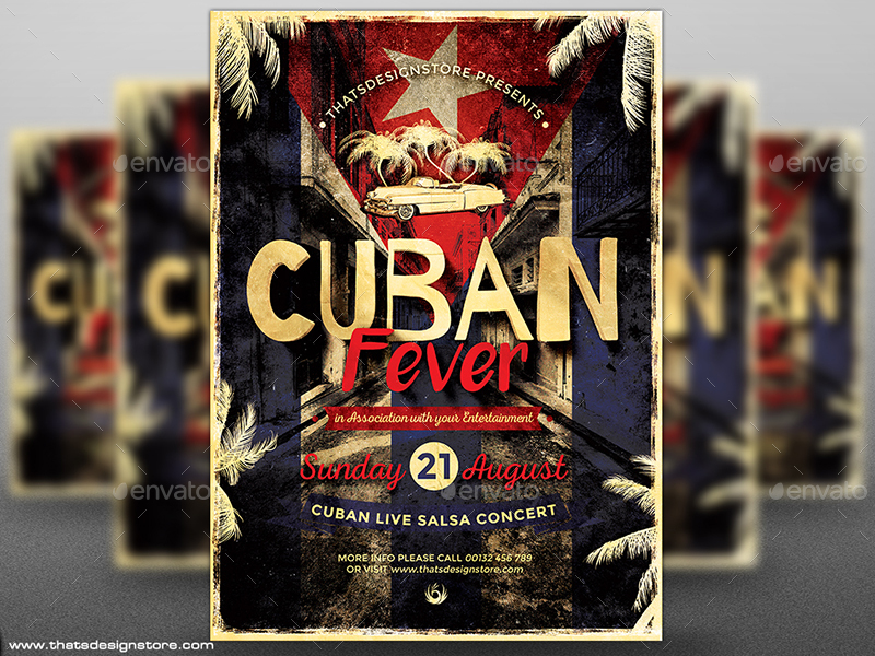 Cuban Fever Flyer Template by lou606 | GraphicRiver