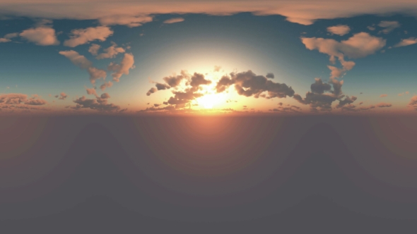 360 Degree Panoramic Sky And Clouds At Sunset by videodoctor | VideoHive