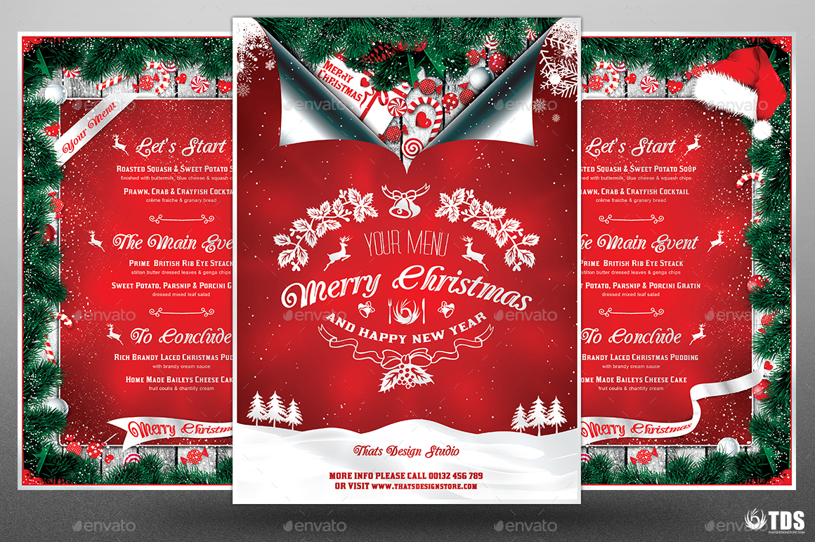 Christmas Menu Template V6 by lou606 | GraphicRiver