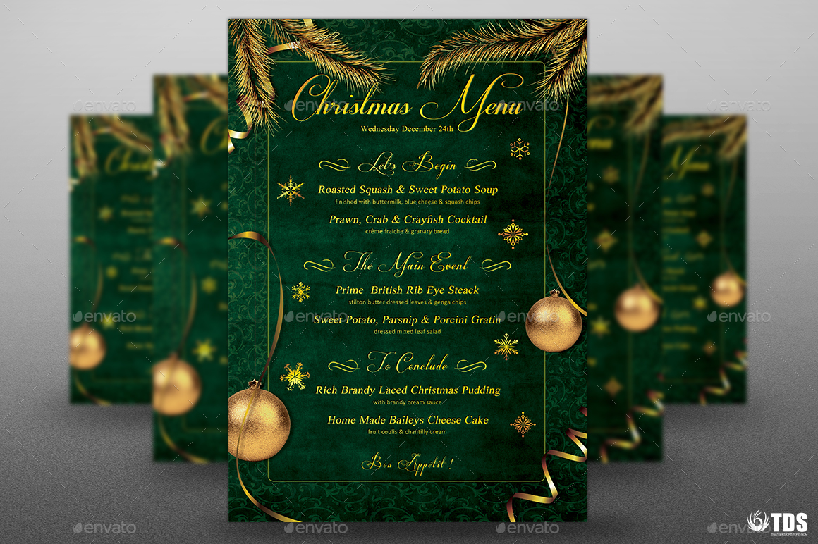 Christmas Menu Template V1 by lou606 | GraphicRiver