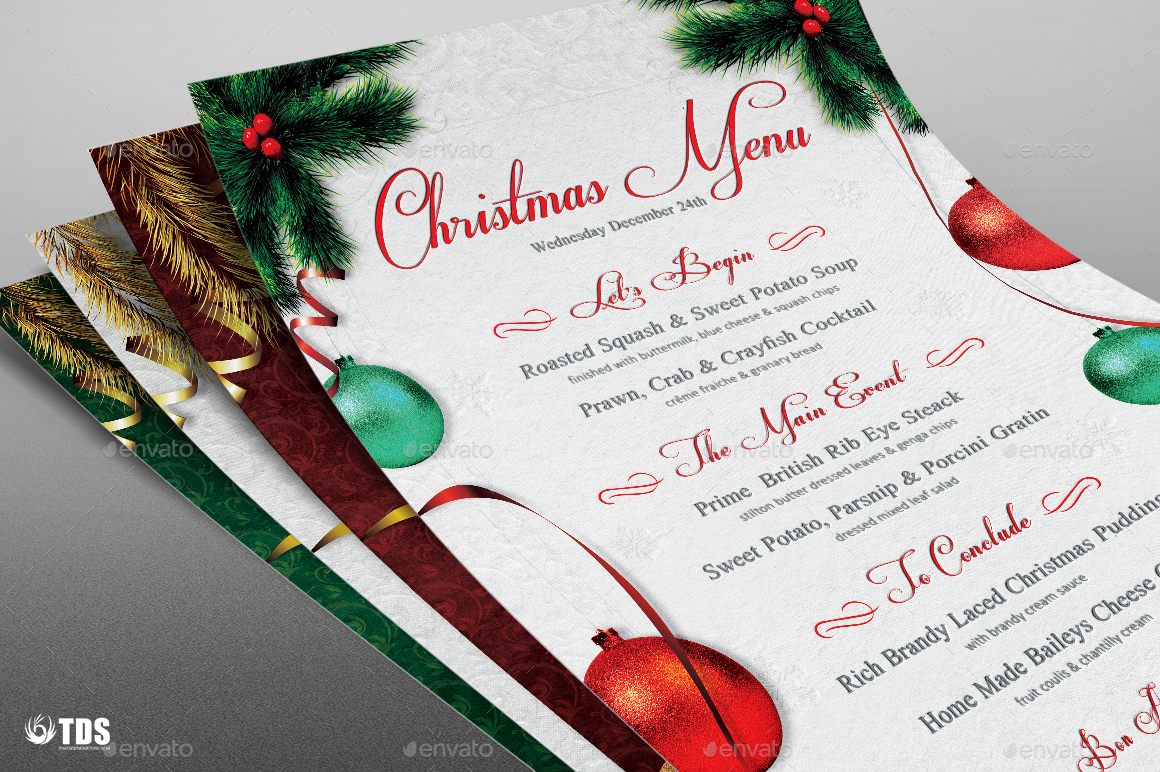 Christmas Menu Template V1 by lou606 | GraphicRiver
