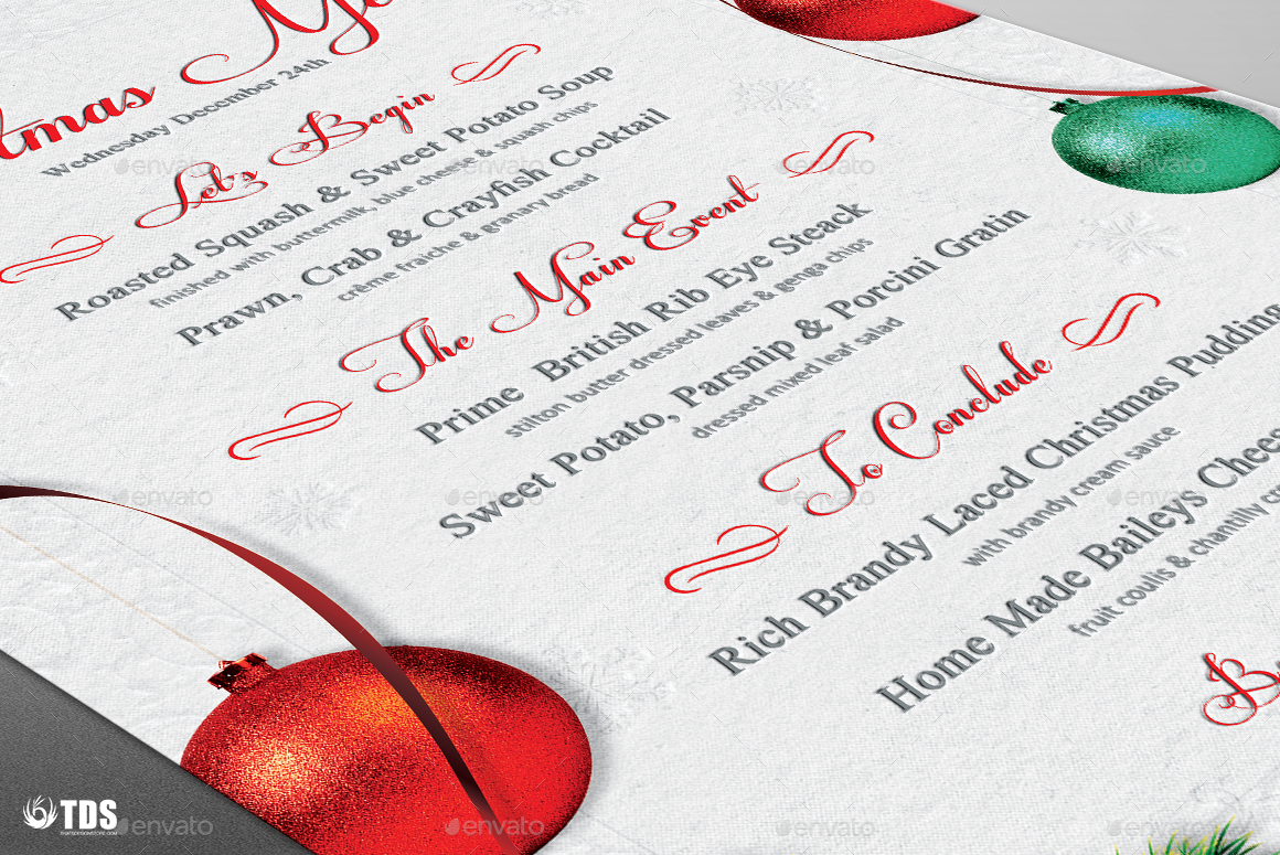 Christmas Menu Template V1 by lou606 | GraphicRiver