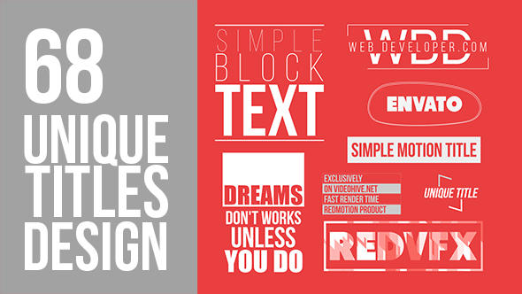 Unique Titles Designs by REDVFX | VideoHive