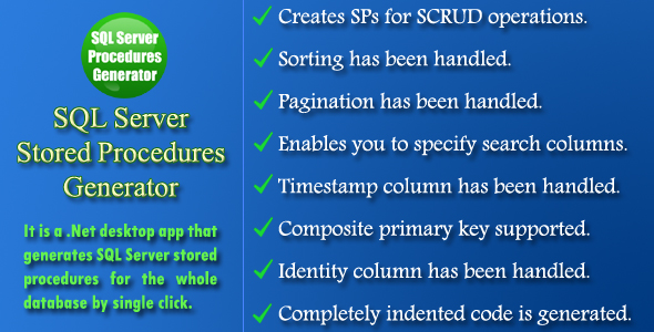 SQL Server Procedures Generator by NajmulIqbal15 | CodeCanyon