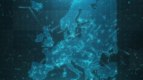 Europe Map Background Cities Connections 4K by rodionova | VideoHive