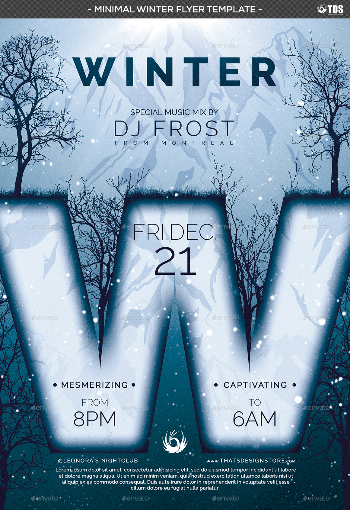 Minimal Winter Flyer Template by lou606 | GraphicRiver