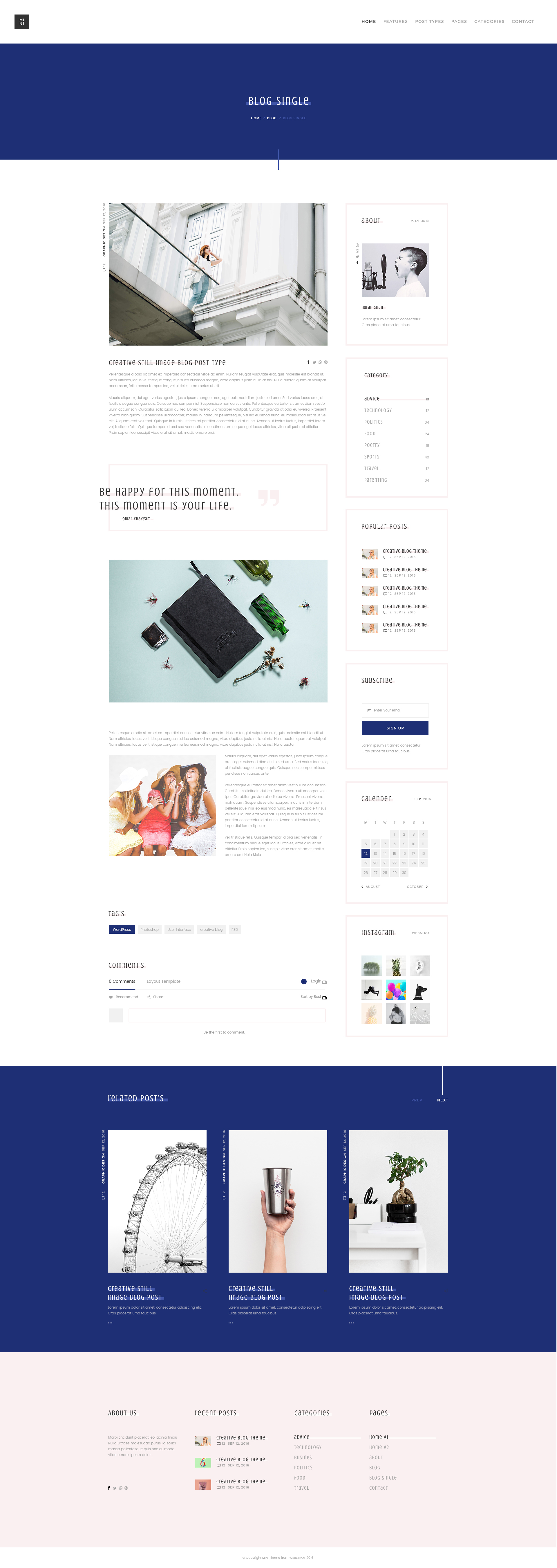 Mini - Creative Blog Multipurpose PSD Template by webstrot | ThemeForest