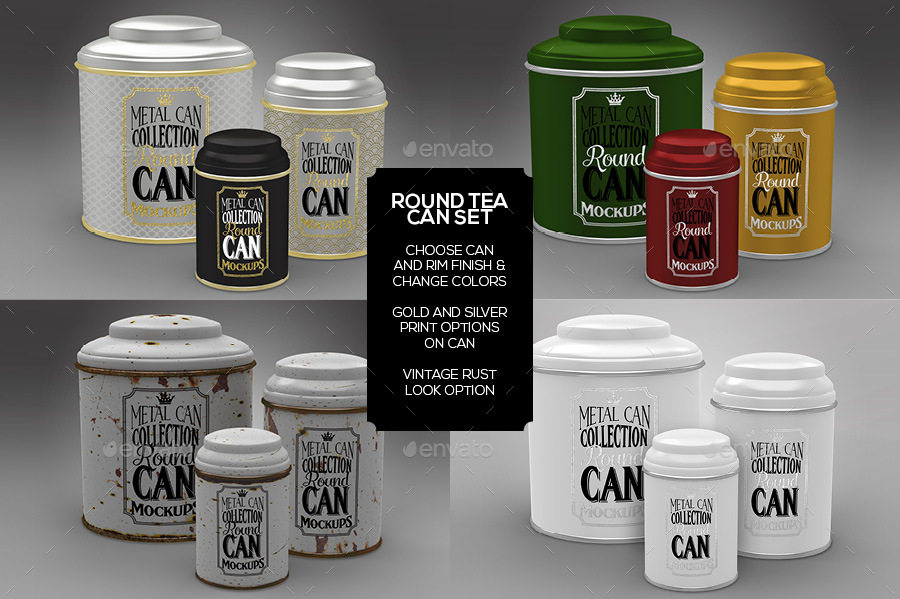 Metal Tin Can MockUp Collection by incybautista | GraphicRiver