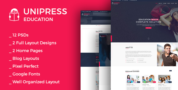 Unipress Education PSD Template by CodeTides | ThemeForest