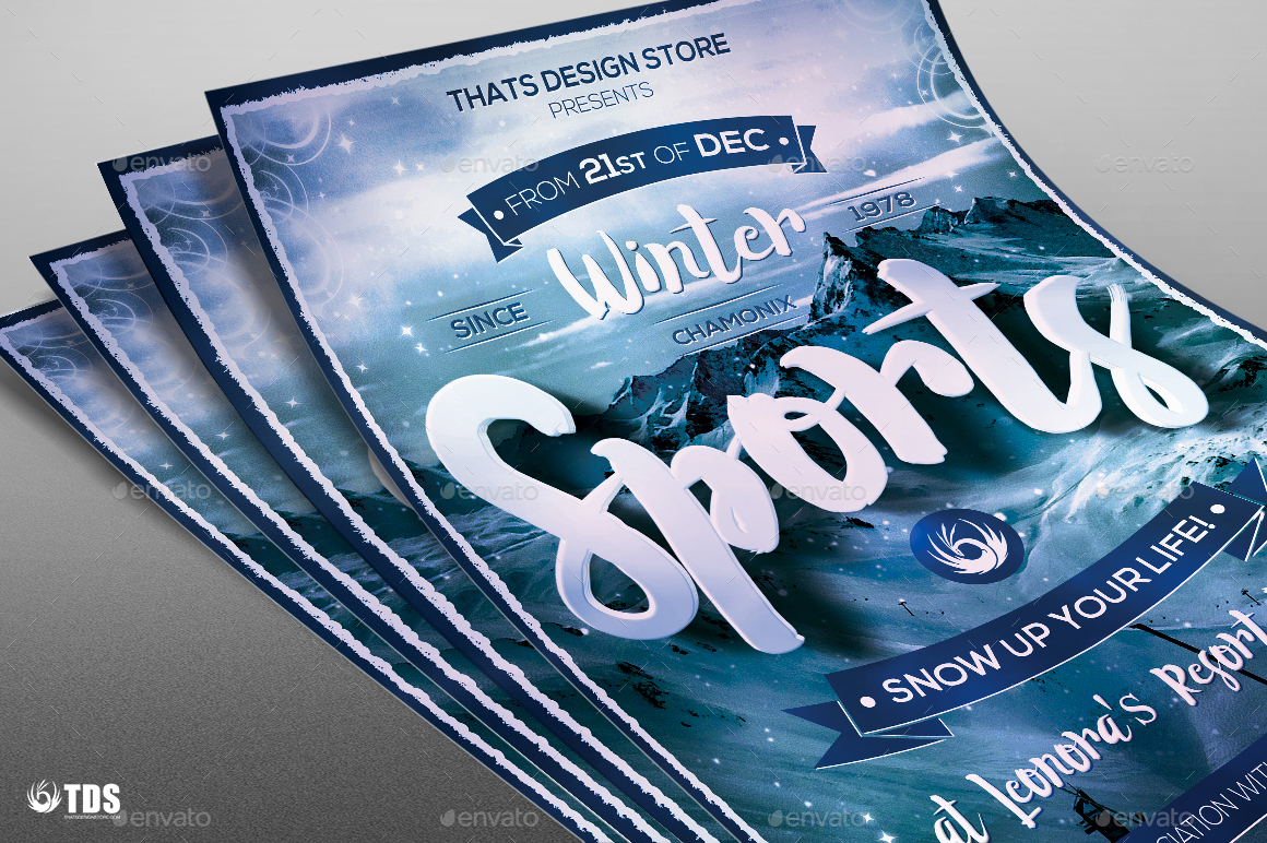 Winter Sports Flyer Template by ThatsDesign | GraphicRiver