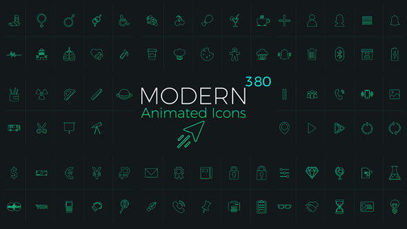 Modern Animated Icons Library by Pixamins | VideoHive