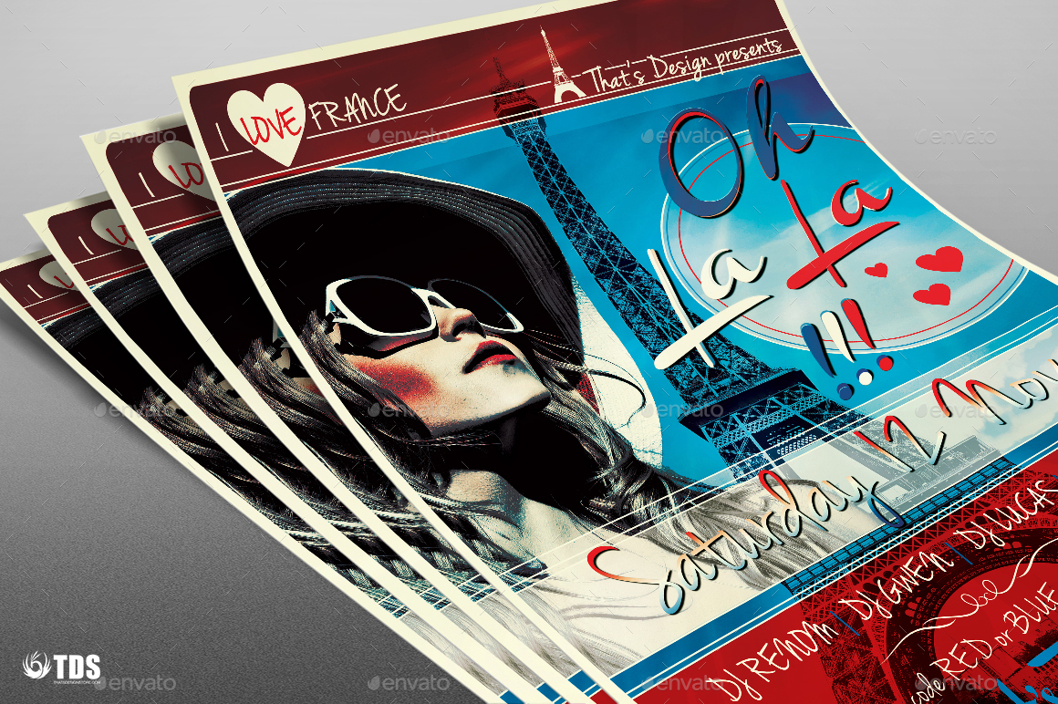 French Party Flyer Template V2 by lou606 | GraphicRiver