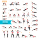 Woman Fitness Aerobic and Exercises. by graphixmania | GraphicRiver