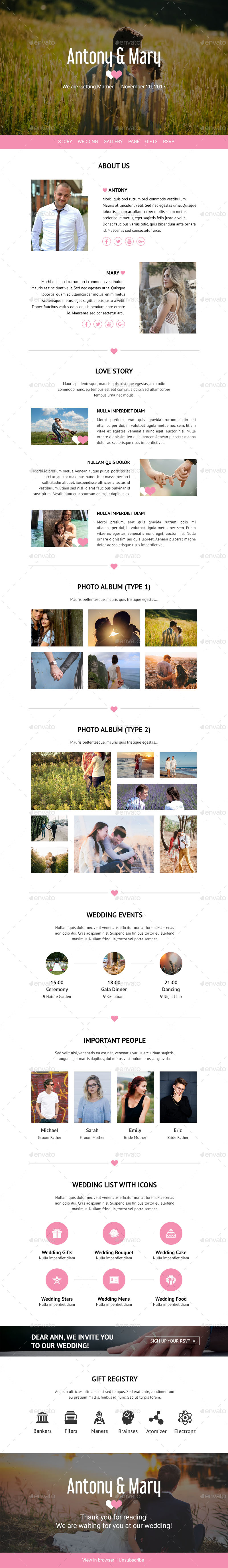 Couple - Wedding E-newsletter Template by Treustrasse | GraphicRiver