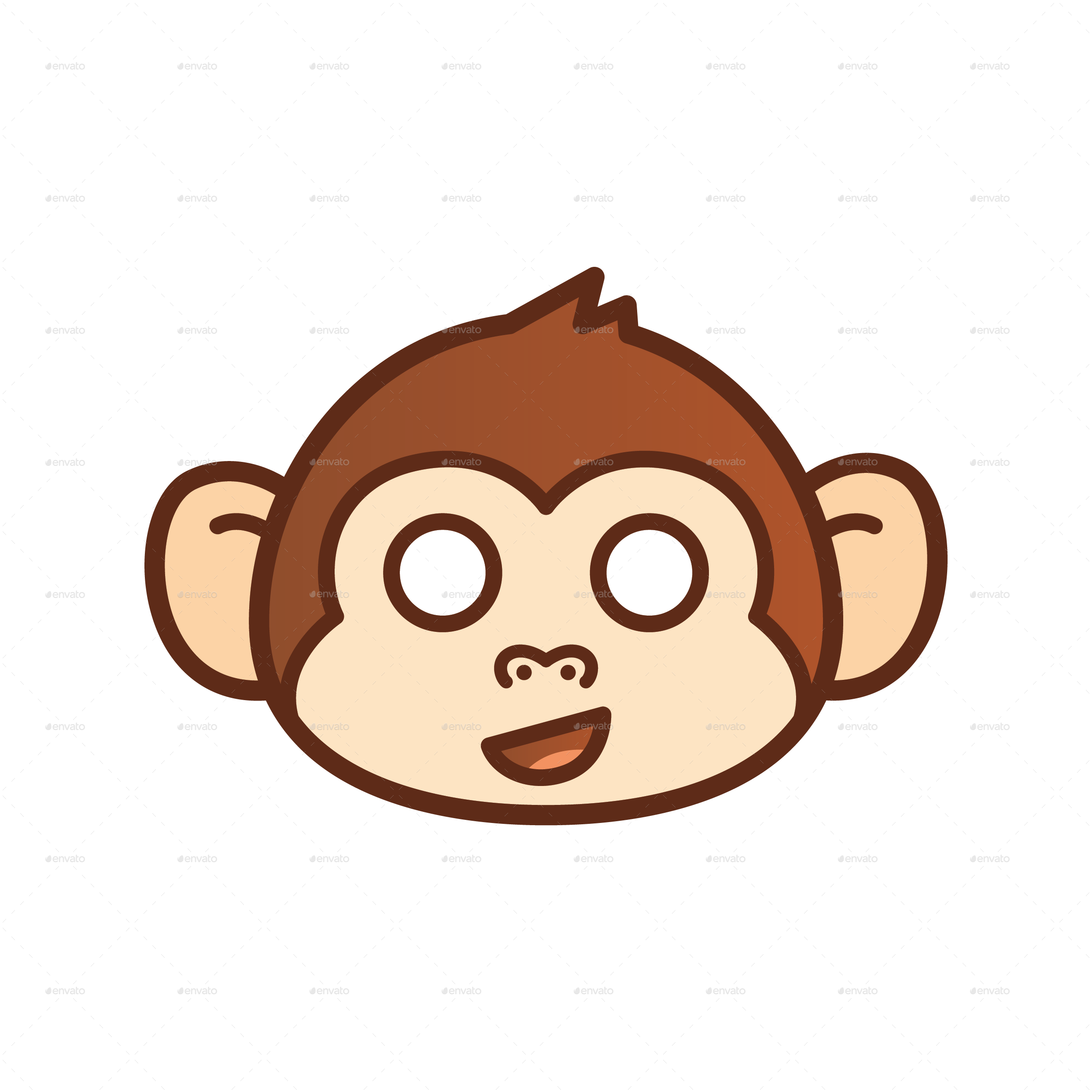 Cute Monkey Emoticon by PentoolKnight | GraphicRiver