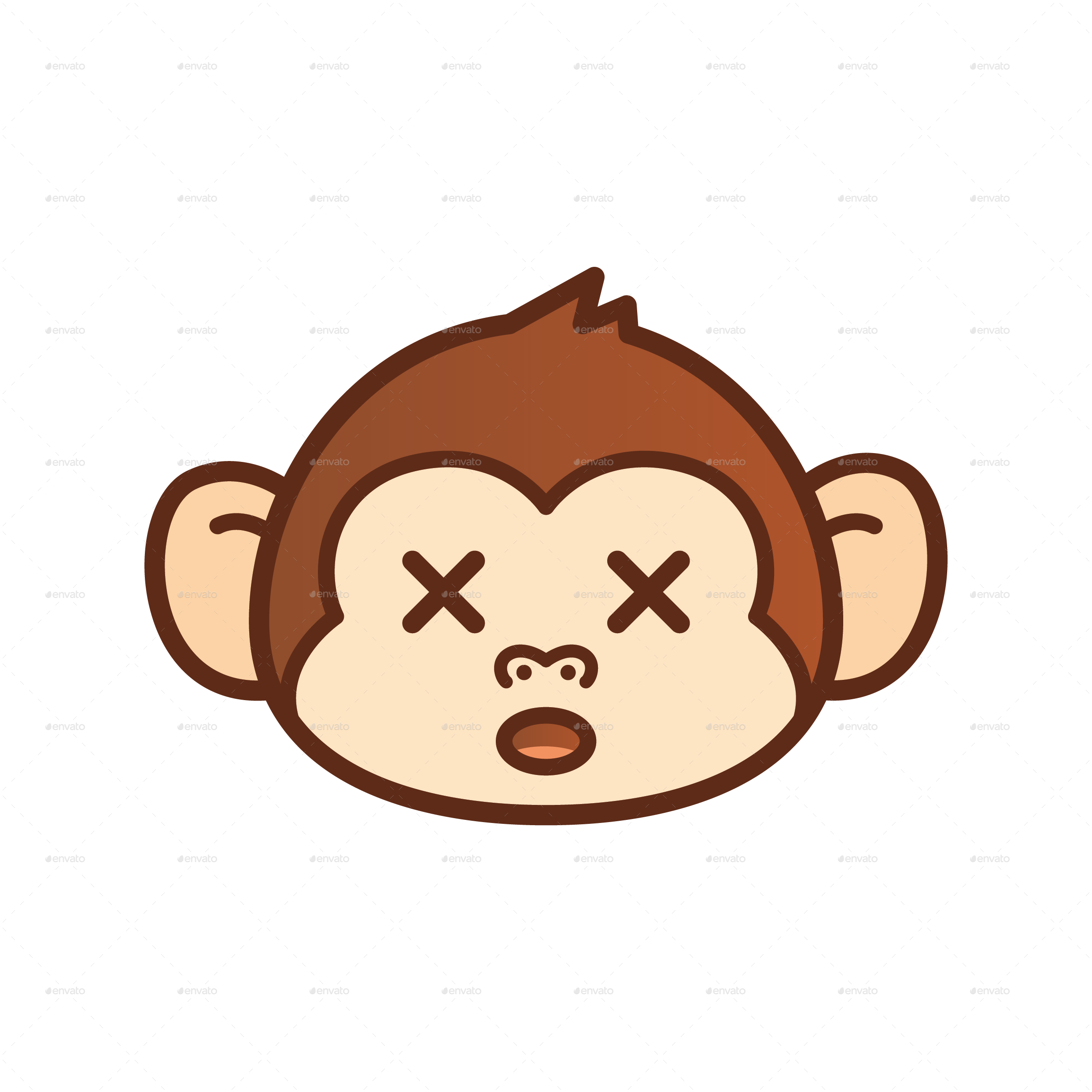 Cute Monkey Emoticon by PentoolKnight | GraphicRiver