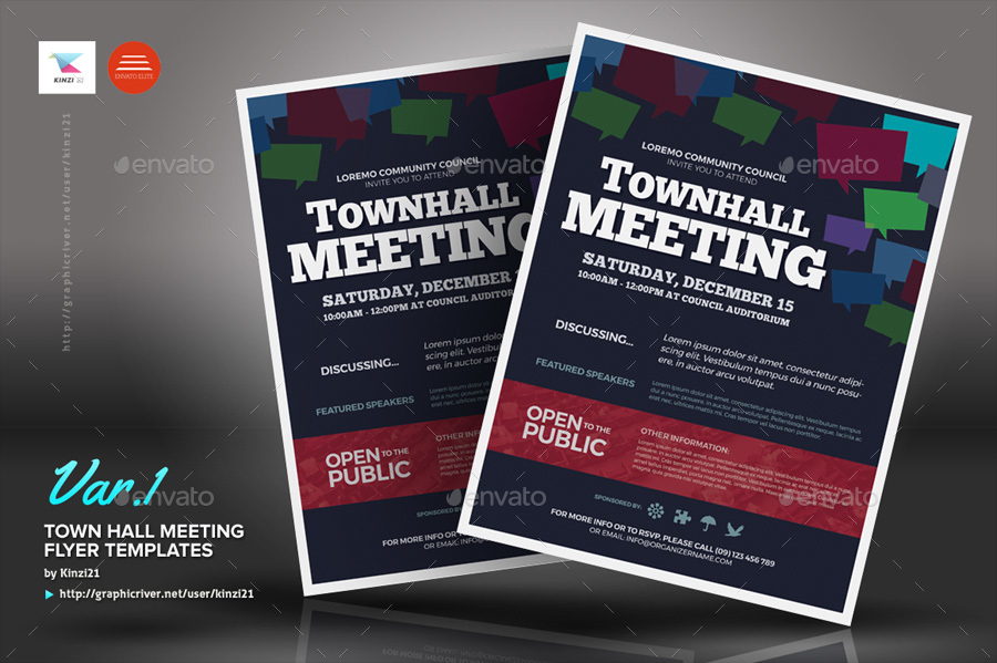 Town Hall Meeting Flyer Templates by kinzi21 | GraphicRiver