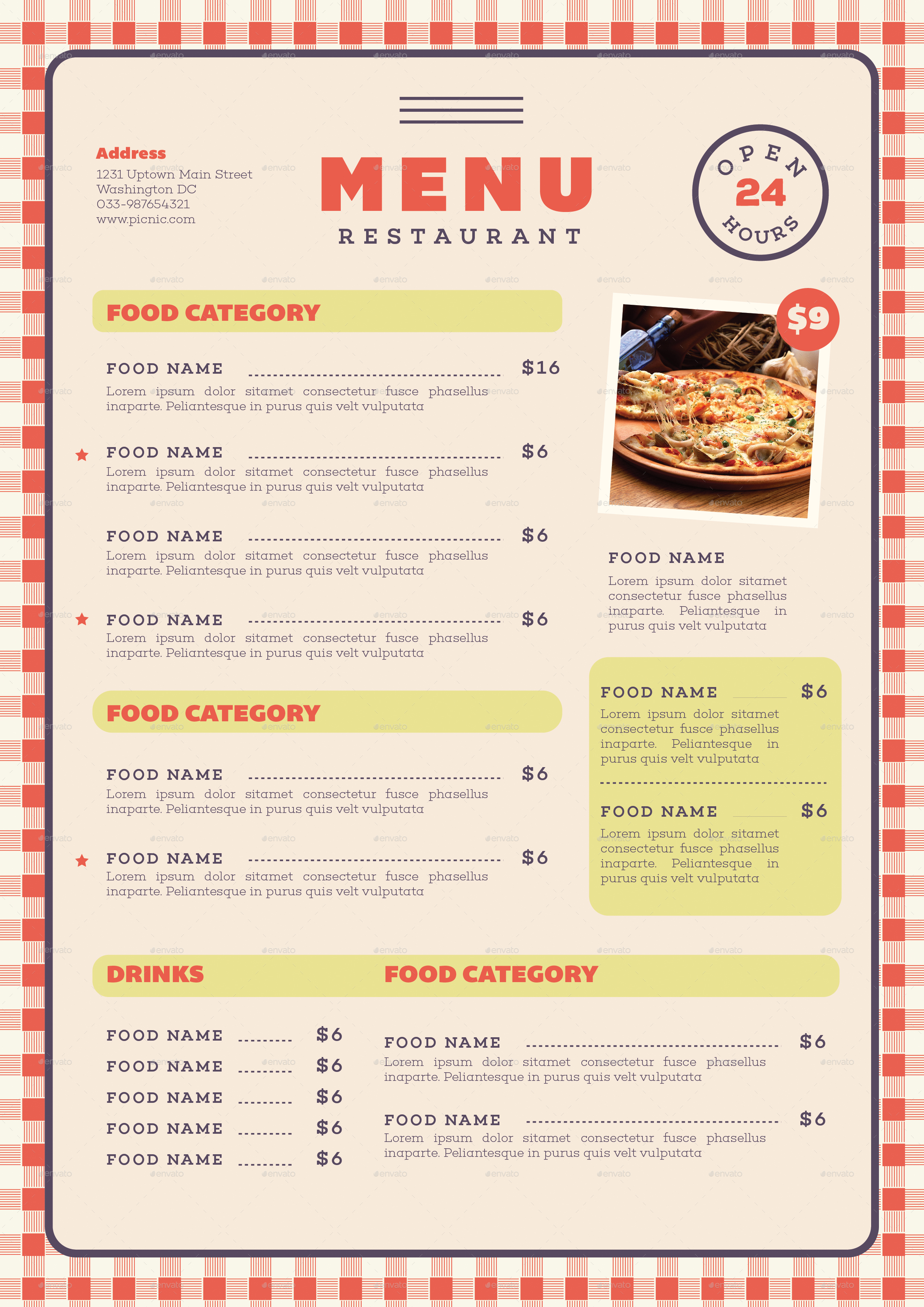 Picnic Food Menu by Guuver | GraphicRiver