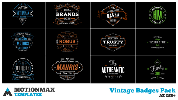 Vintage Badges Pack by MotionMAX | VideoHive