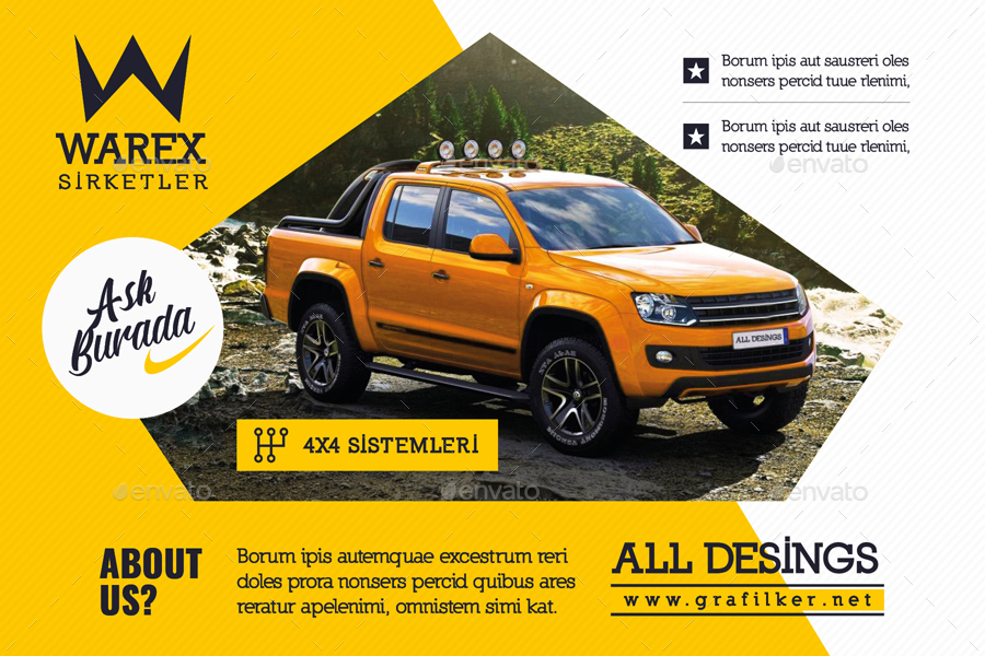 Automobile Introduction Postcard Templates by grafilker | GraphicRiver