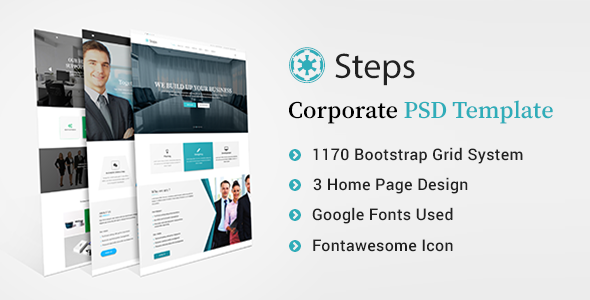 Steps - Modern Corporate PSD Template by BootScore | ThemeForest