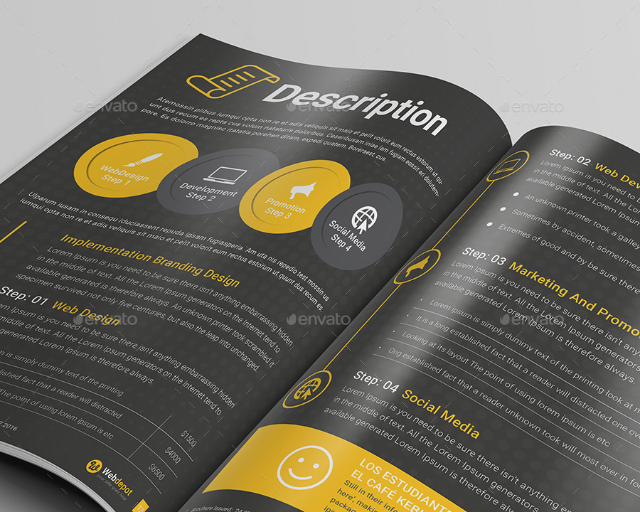 Dark Web Design Brochure by KitCreative | GraphicRiver