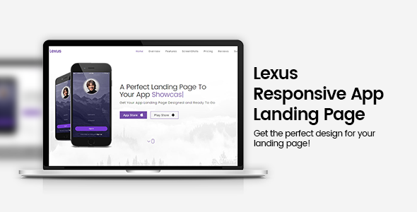 Lexus Responsive App Landing Page by TeamXcel | ThemeForest