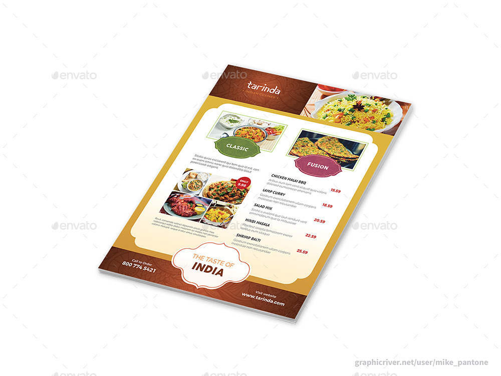 Indian Restaurant Menu Print Bundle by Mike_pantone | GraphicRiver