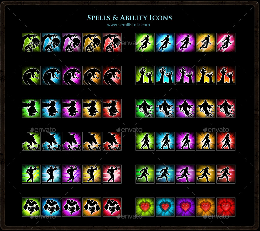 RPG Spells and Ability Icons by semilistnik | GraphicRiver