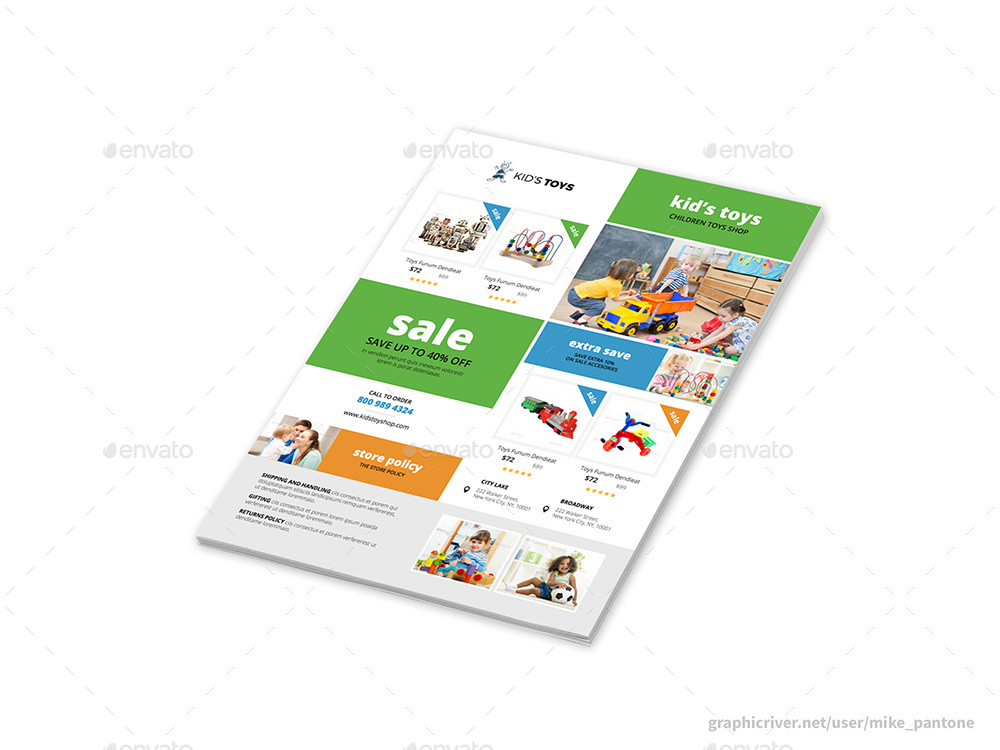 Toys Store Flyers – 4 Options by Mike_pantone | GraphicRiver