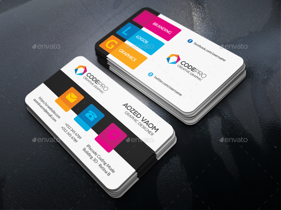 Color Business Card by -axnorpix | GraphicRiver